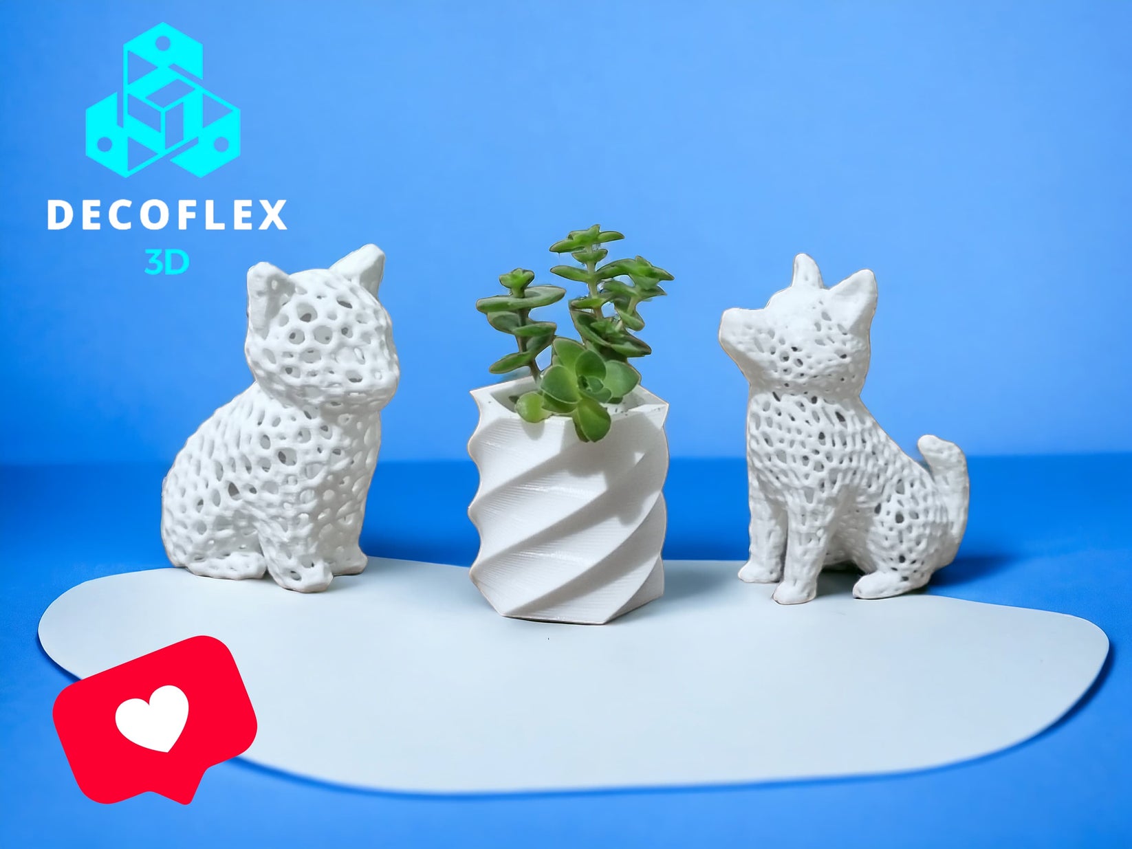 Animalitos Decorativos Gato y Perro – DecoFlex 3D